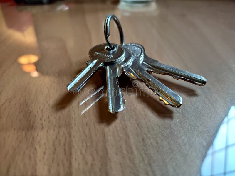 Keys on the Table stock photo. Image of reflection, keychain - 157741262