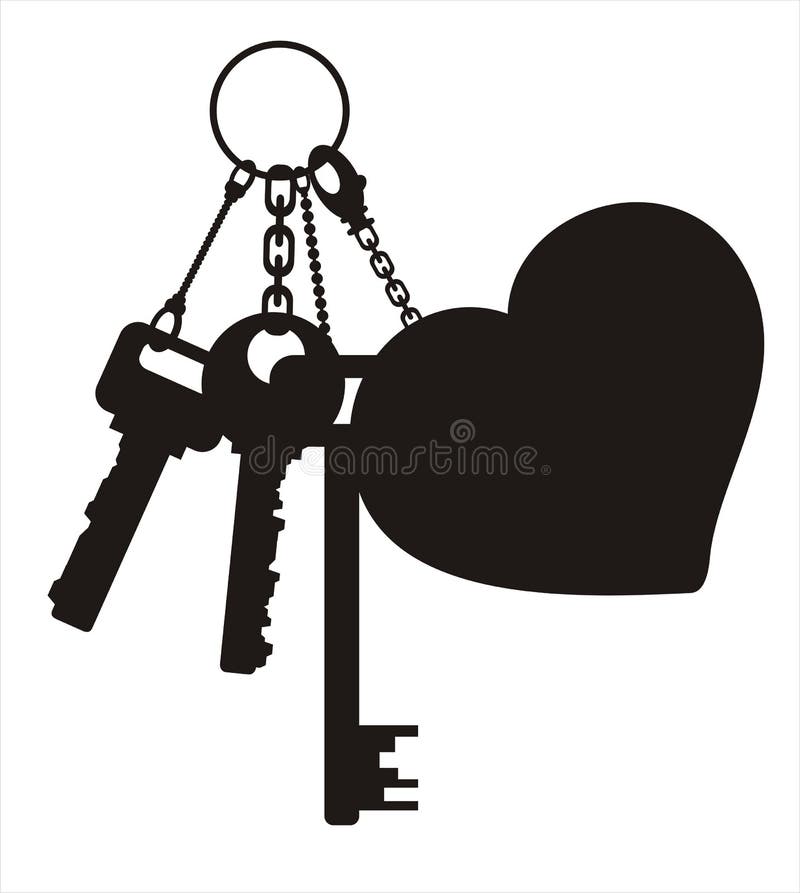 Two Keys With Red Heart Tag Stock Vector - Illustration of isolated ...