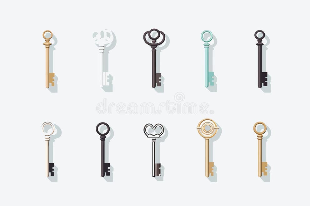 Keys Vector Flat Minimalistic Asset Isolated Vector Style Illustration ...