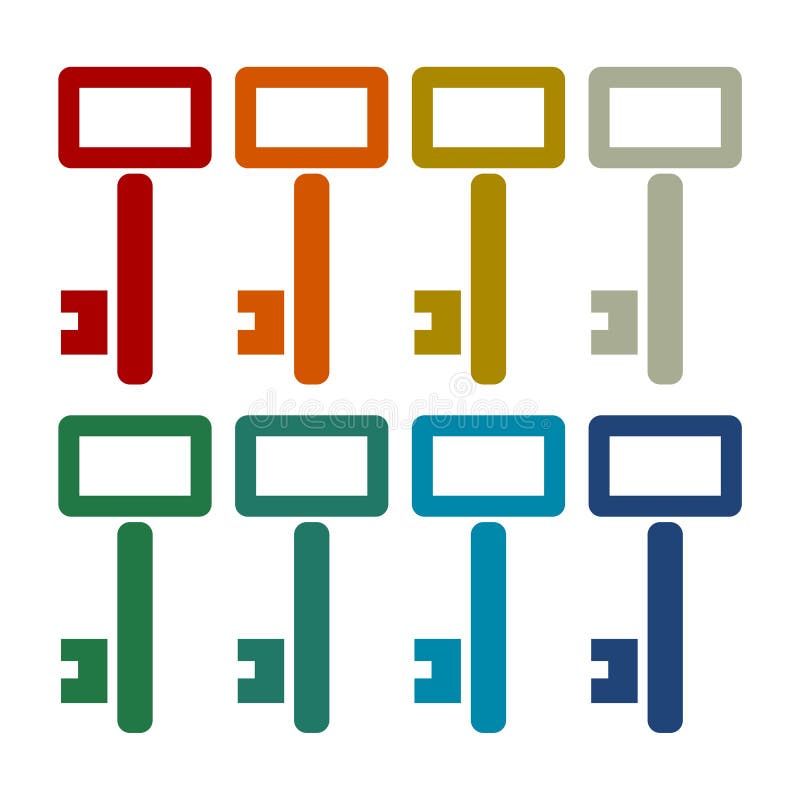 Keys Vector icons set stock vector. Illustration of login - 111661726