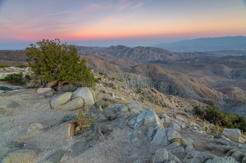 Sunset At Keys View In Joshua Tree National Park Stock Image - Image of ...