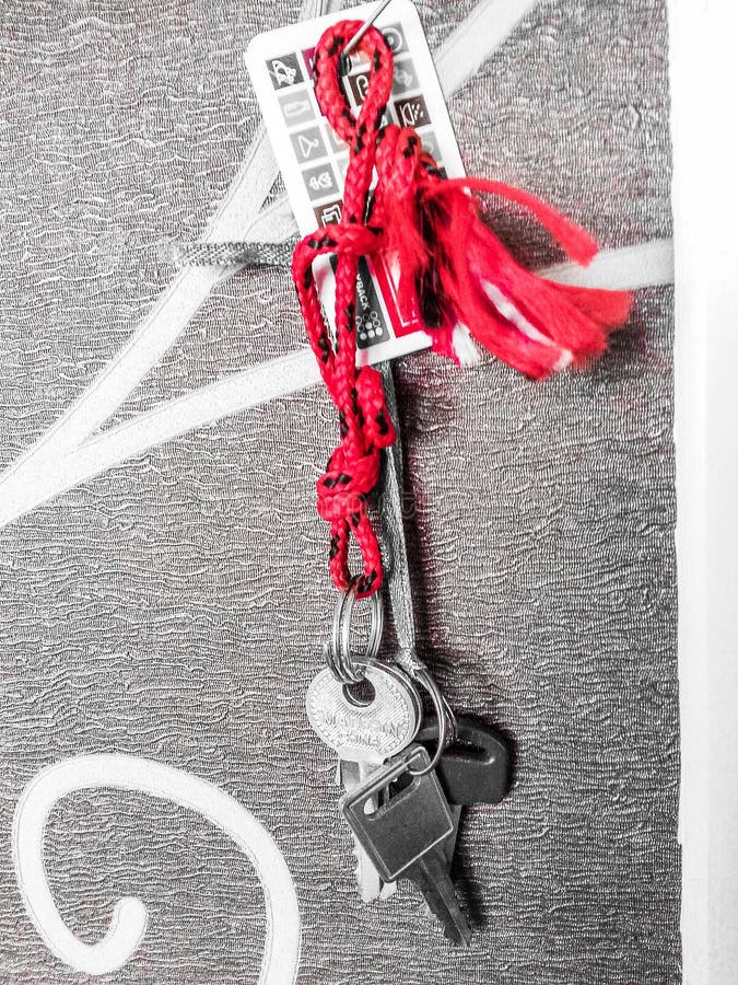 Keys on wall stock photo. Image of wall, rope, keys - 124344232