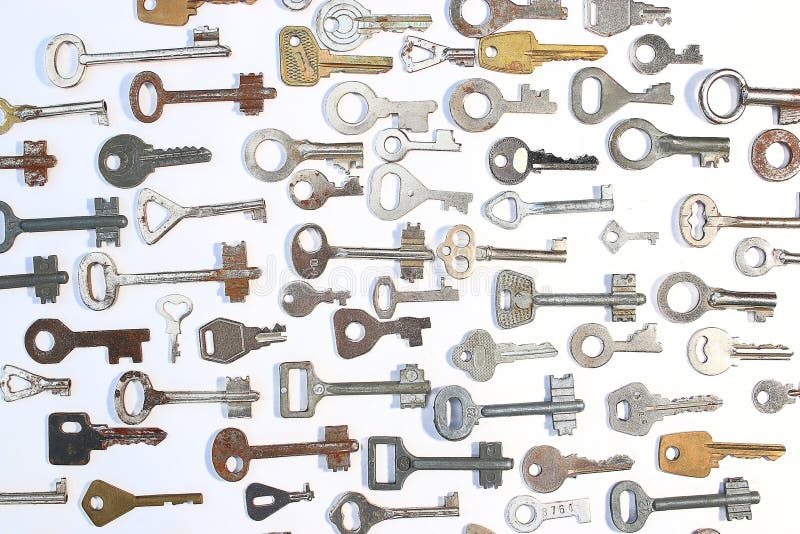 Keys on white background stock photo. Image of brass - 60012868