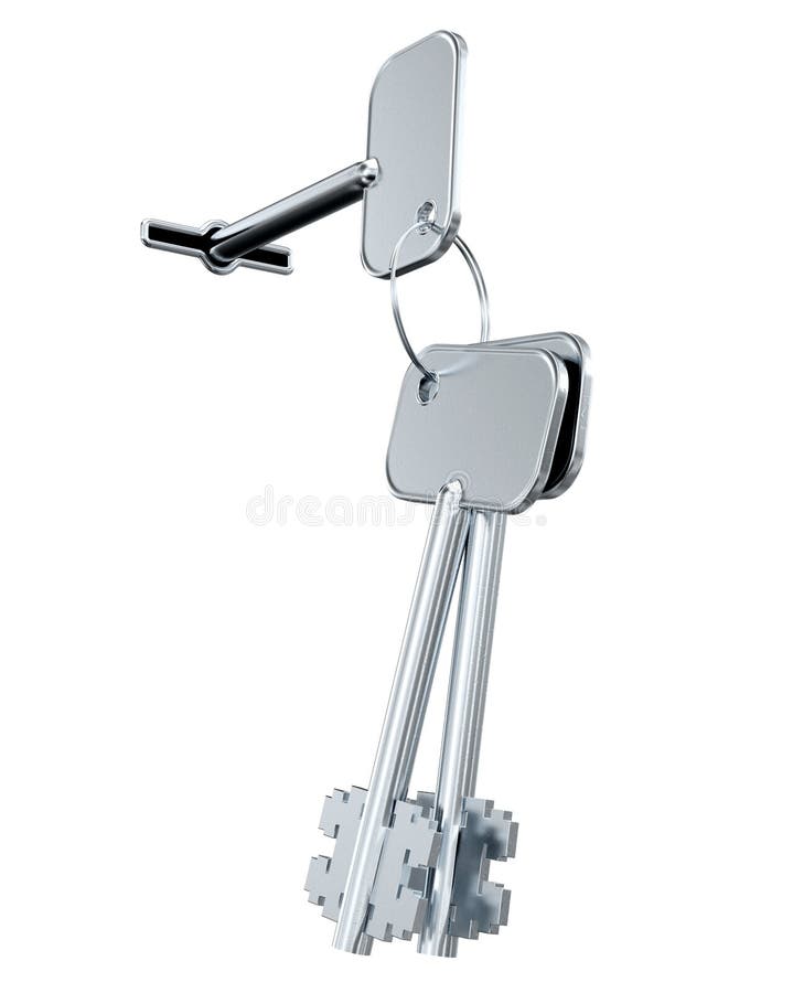 Keys on a white background stock illustration. Illustration of concepts ...