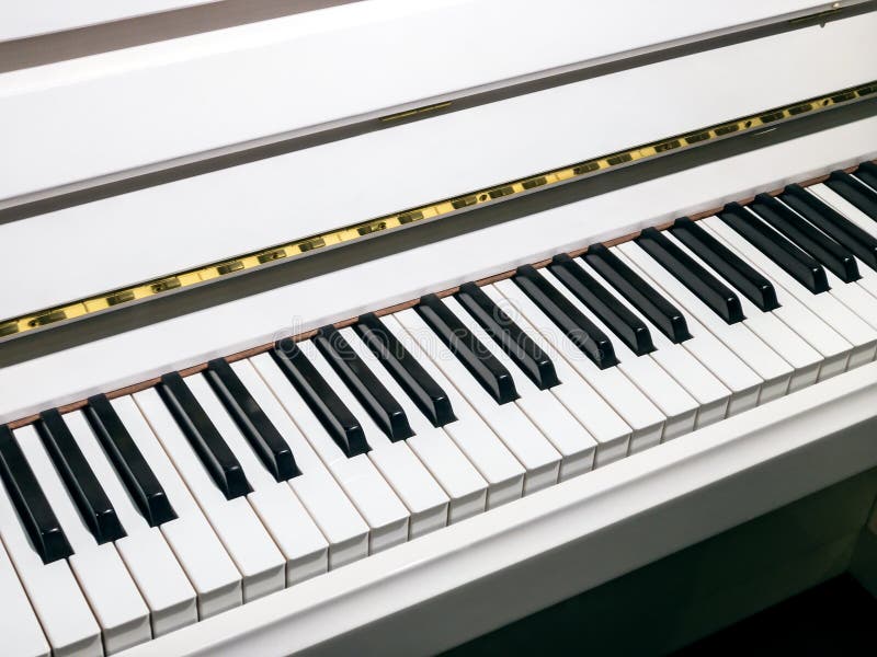 Keys of the White Piano. Elegant Classical Musical Instrument Stock ...