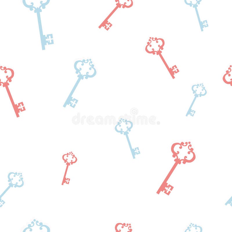 Keys on a White Seamless Background Stock Vector - Illustration of ...
