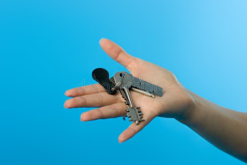 Keys on womans hand stock image. Image of business, buying - 3166329