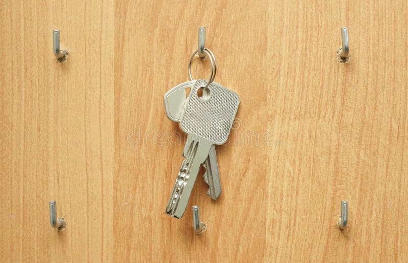 Keys on a wooden bench stock image. Image of closed, objects - 72416745