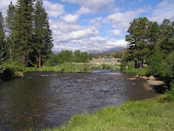 Keystone river stock image. Image of green, clouds, fishing - 4883719