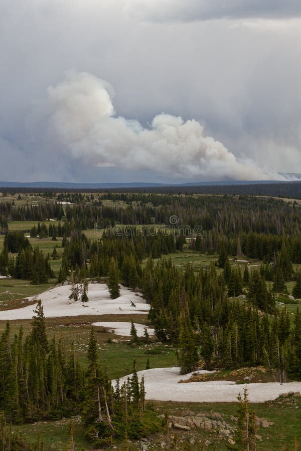 Keystone Wildfire Burning in Wyoming Stock Photo - Image of fire ...