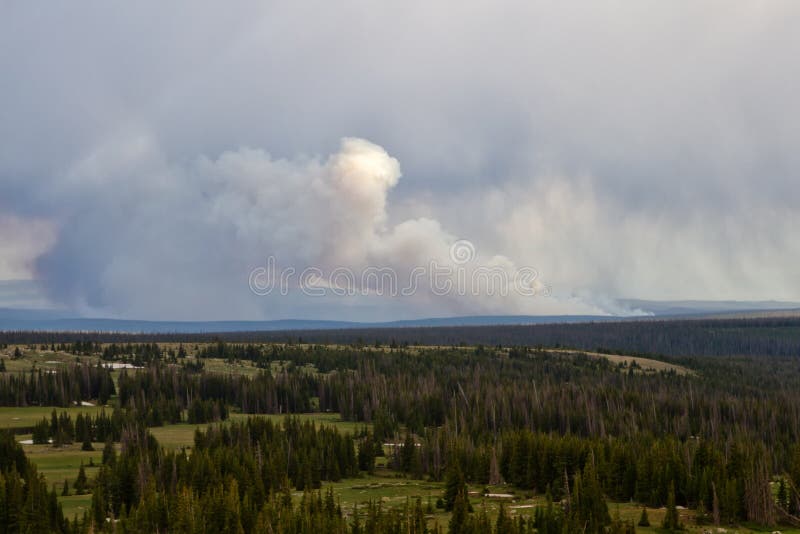 Keystone Wildfire Burning in Wyoming Stock Photo - Image of burn, fire ...