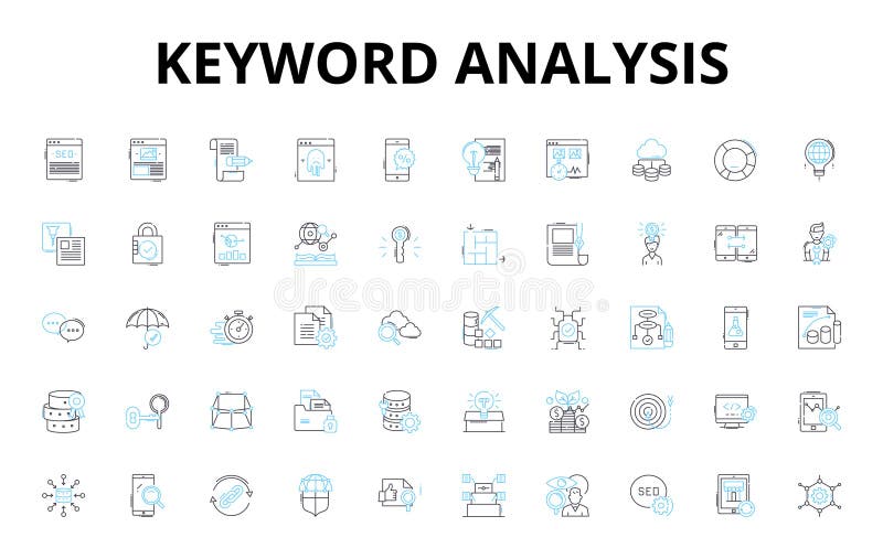 Keyword Analysis Linear Icons Set. Metrics, Research, Strategy, Rank ...