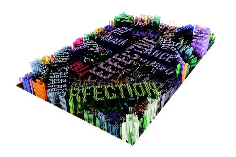 Keyword of Effective. Colorful 3D Rendering. Shape Composition Stock ...