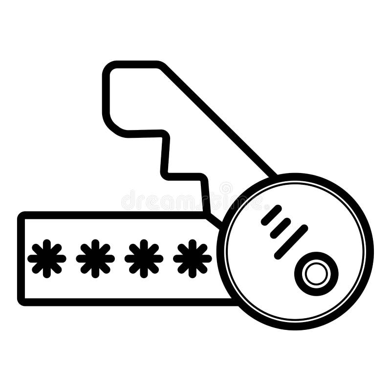 Passkey Icon, Black Vector Sign with Editable Strokes, Concept ...