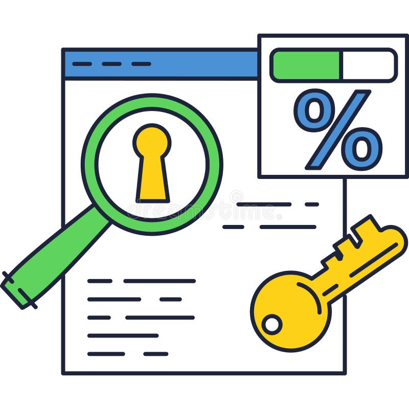 Keyword Research Tool Banner with Isometric Icons Stock Vector ...