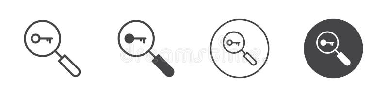 Keyword Research Icon Vector Logo Outline Stock Vector - Illustration ...