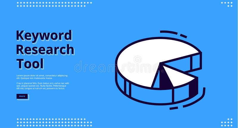 Keyword Research Tool Banner with Isometric Icons Stock Vector ...