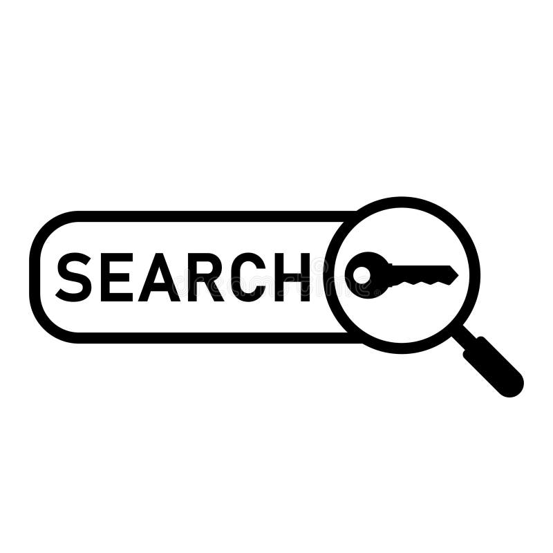 Keyword Search Icon. Search Bar, Key and Magnifier Stock Vector ...
