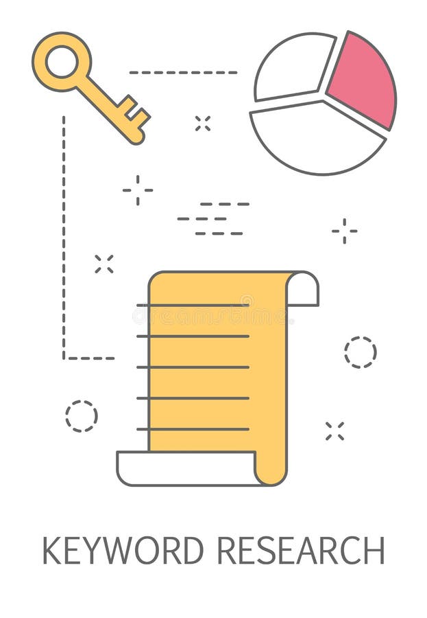 Keywording or Keyword Research Process for SEO. Stock Vector ...