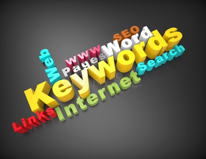 Keywords,internet,search stock illustration. Illustration of text ...