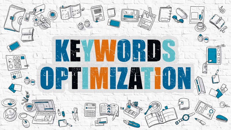 Keywords Optimization in Multicolor. Doodle Design. Stock Illustration ...