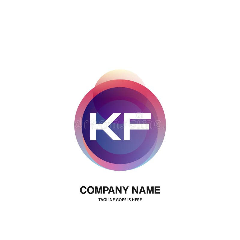 KF Initial Logo with Colorful Circle Template Vector Stock Vector ...