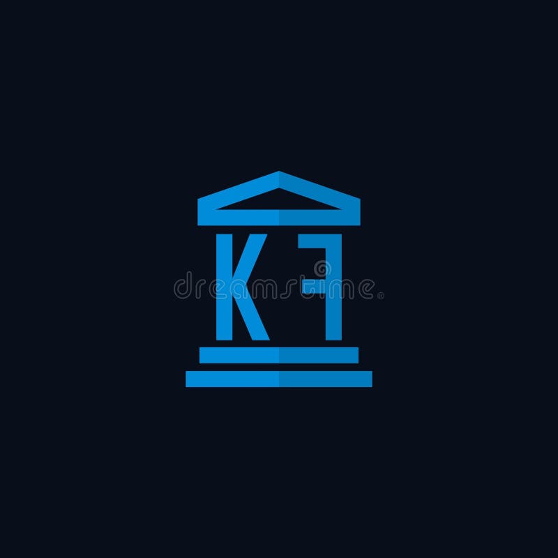 KF Initial Logo Monogram with Simple Courthouse Building Icon Design ...