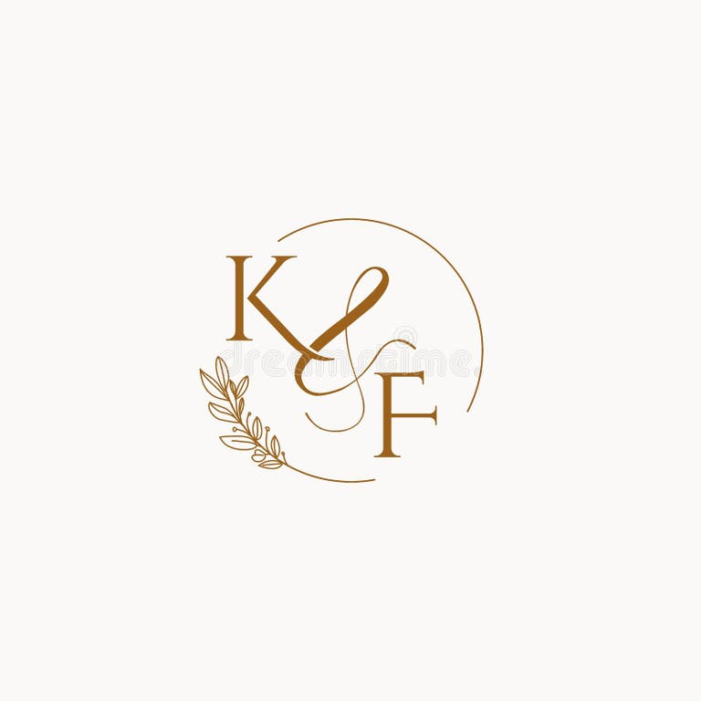 KF Initial Wedding Monogram Logo Stock Vector - Illustration of modern ...
