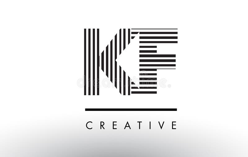KF K F Black and White Lines Letter Logo Design. Stock Vector ...