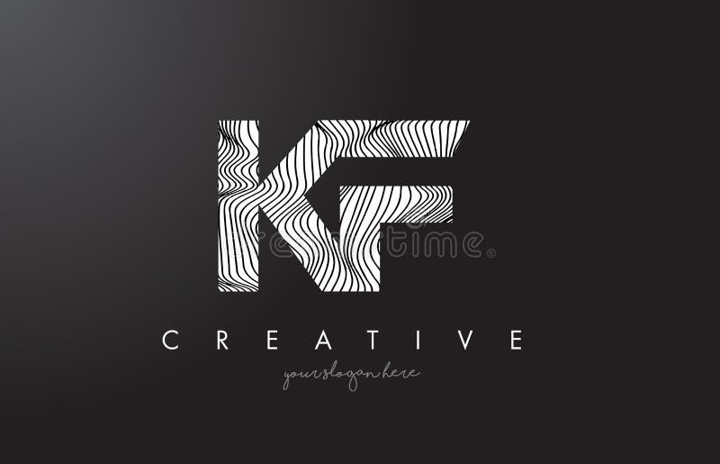 KF K F Letter Logo with Zebra Lines Texture Design Vector. Stock Vector ...
