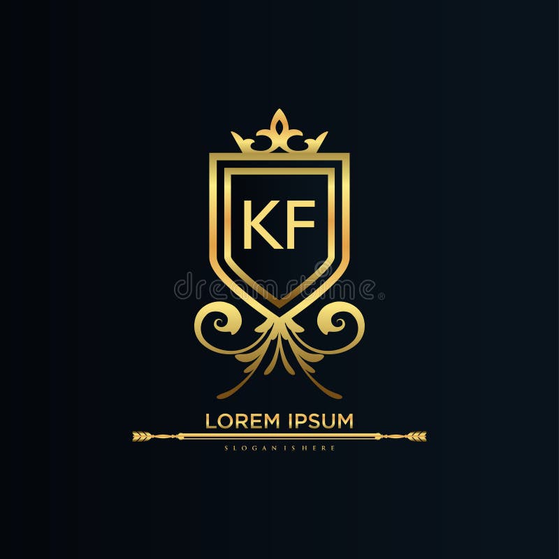 KF Letter Initial with Royal Template.elegant with Crown Logo Vector ...