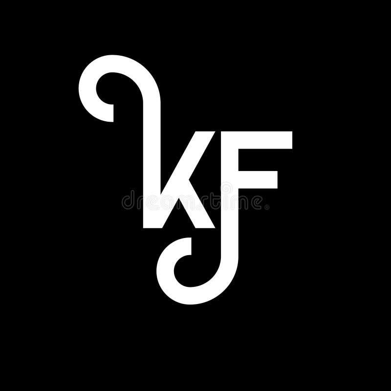 KF Letter Logo Design on Black Background. KF Creative Initials Letter ...