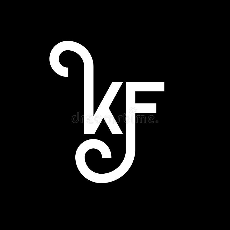 KF Letter Logo Design on Black Background. KF Creative Initials Letter ...