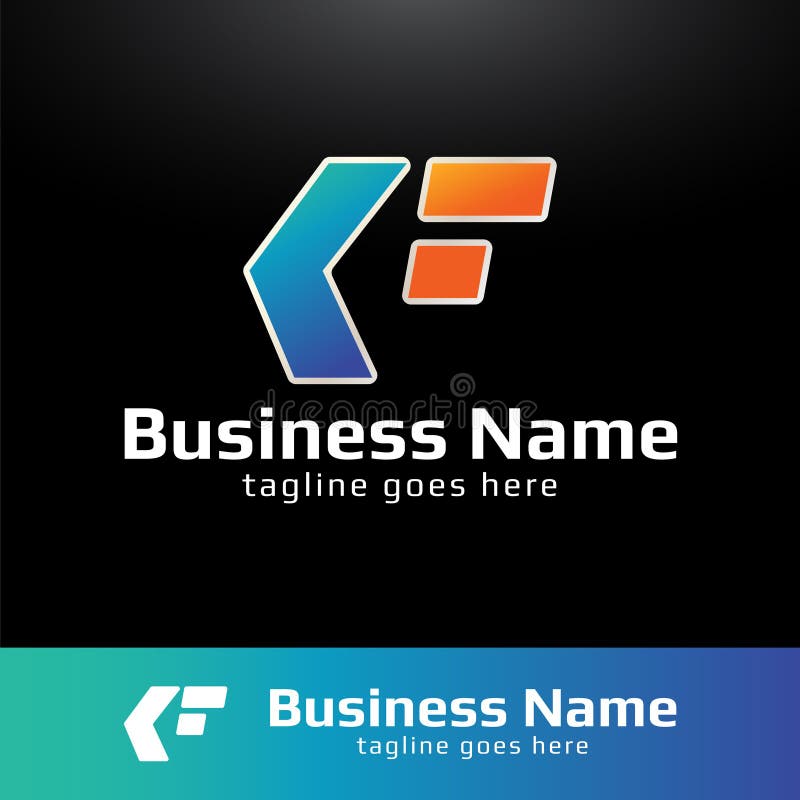 Initial Letter KF Logo Template Vector Design Stock Vector ...