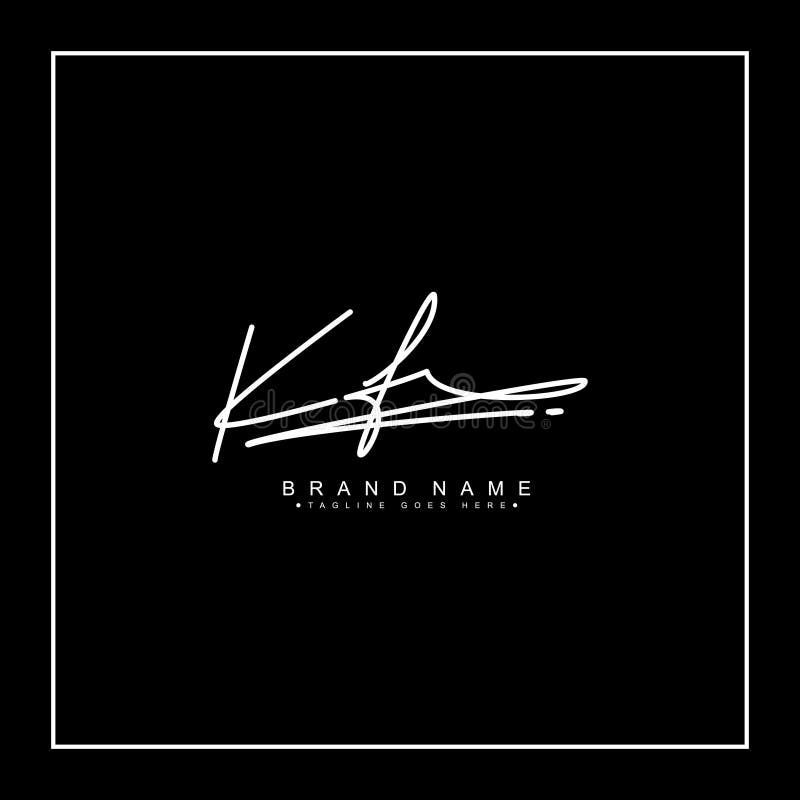 KF Simple Signature Logo - Handwritten Vector Template for K and F Logo ...