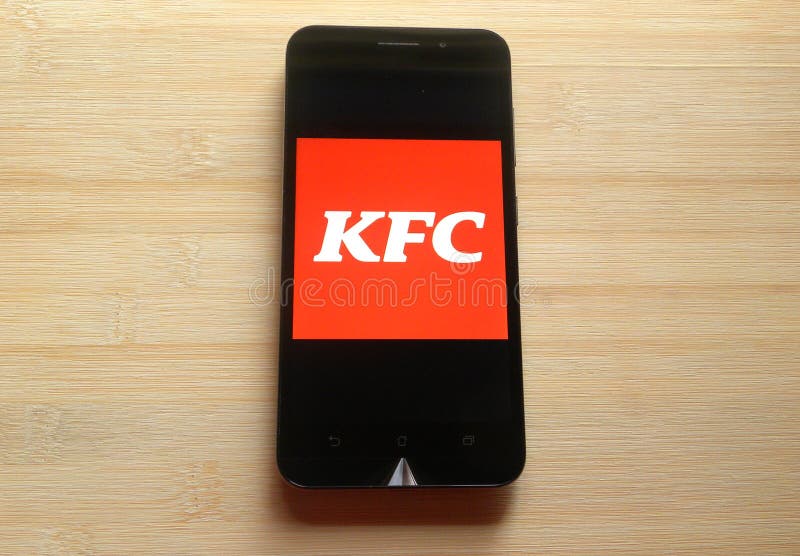 KFC app on smartphone editorial stock image. Image of device - 147996284