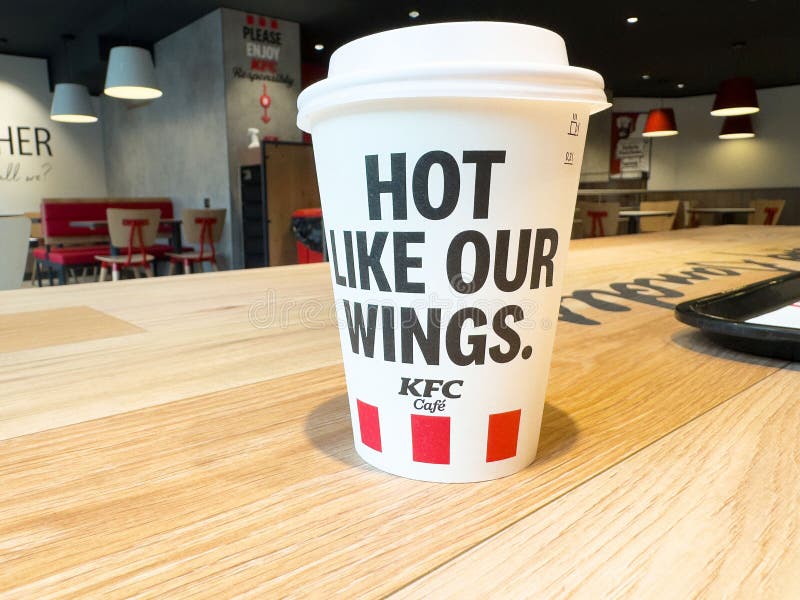 Kfc Branded Coffee Cup on Restaurant Table with Slogan Editorial Photo ...