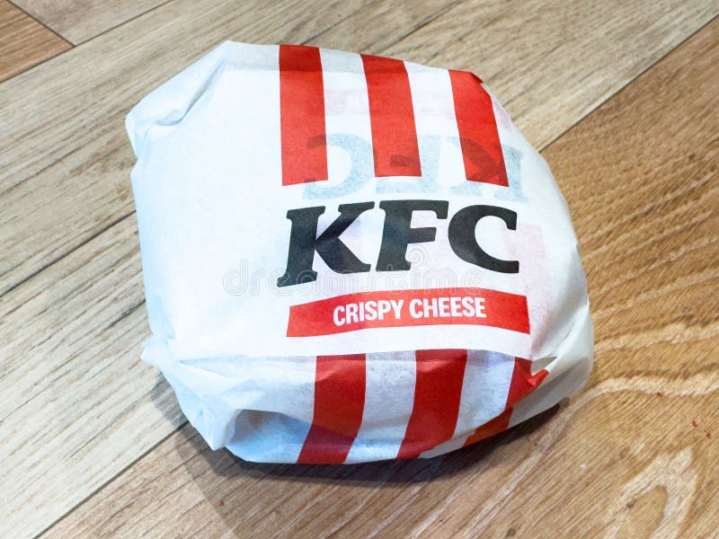 Kfc Crispy Cheese Burger Wrapped on Wooden Table Editorial Photo ...