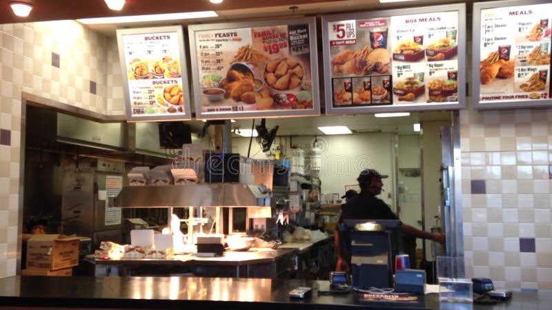 KFC Employee Preparing Food for Customers Stock Video - Video of shop ...