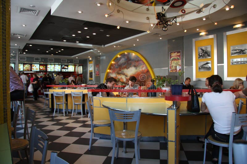 KFC Fast Food Cafe Interior Editorial Photo - Image of assortment ...