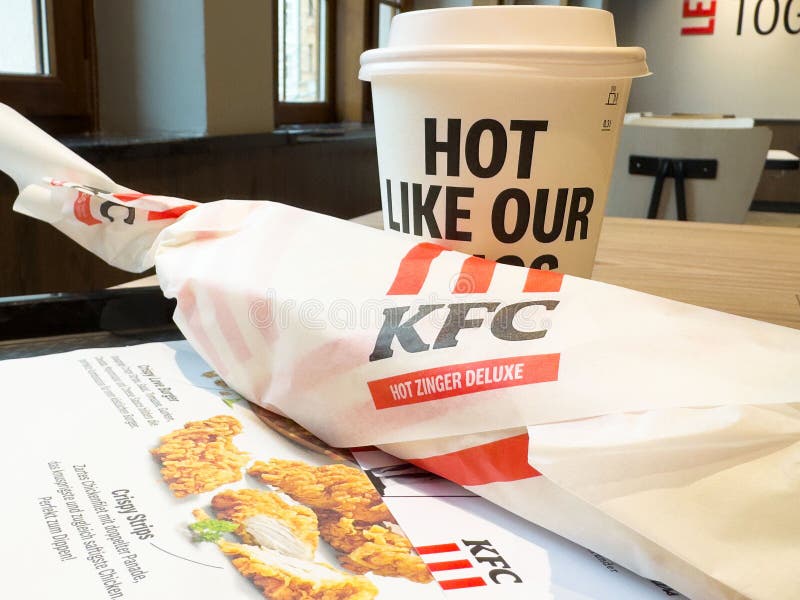 Kfc Hot Zinger Deluxe Wrap and Coffee Cup on Table in Restaurant ...