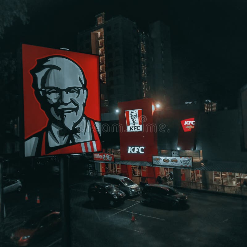 KFC night view editorial image. Image of person, rain - 260762785