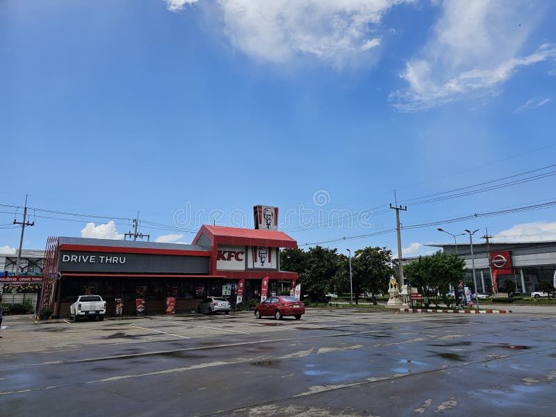 KFC Restaurant with Vivid Blue Sky in the Background Editorial Image ...