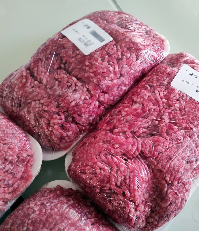 1 Kg of Fresh Beef in a Package, Packaged Ground Beef Stock Photo ...