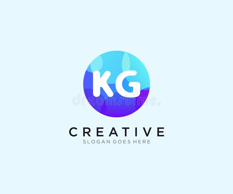 KG Initial Logo with Colorful Circle Template Vector Stock Vector ...