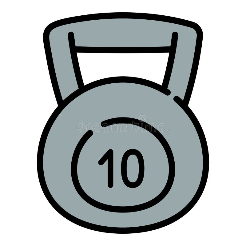10 Kg Kettlebell Icon, Outline Style Stock Vector - Illustration of ...