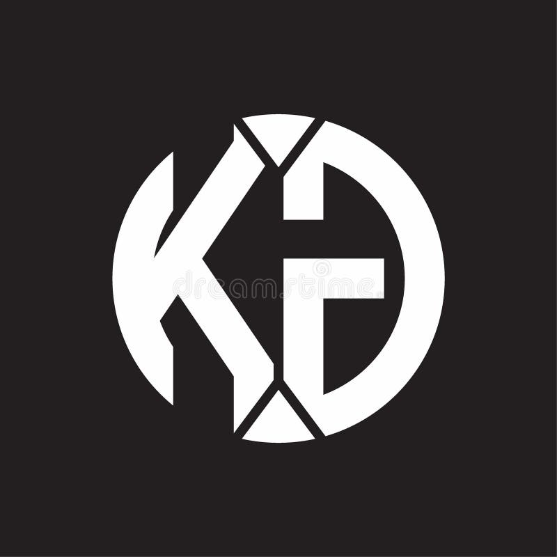 KG Logo Monogram with Piece Circle Ribbon Style Stock Illustration ...