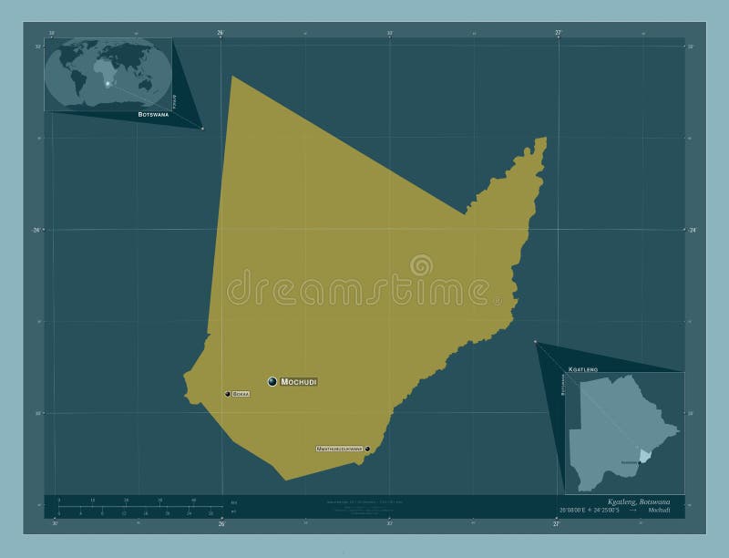 Kgatleng, Botswana. Solid. Labelled Points of Cities Stock Illustration ...