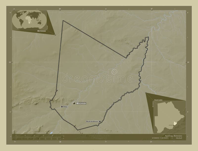 Kgatleng, Botswana. Wiki. Labelled Points of Cities Stock Illustration ...
