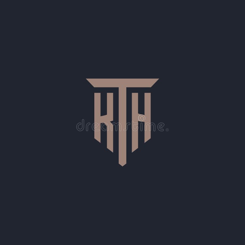 KH Initial Logo Monogram with Pillar Icon Design Stock Vector ...